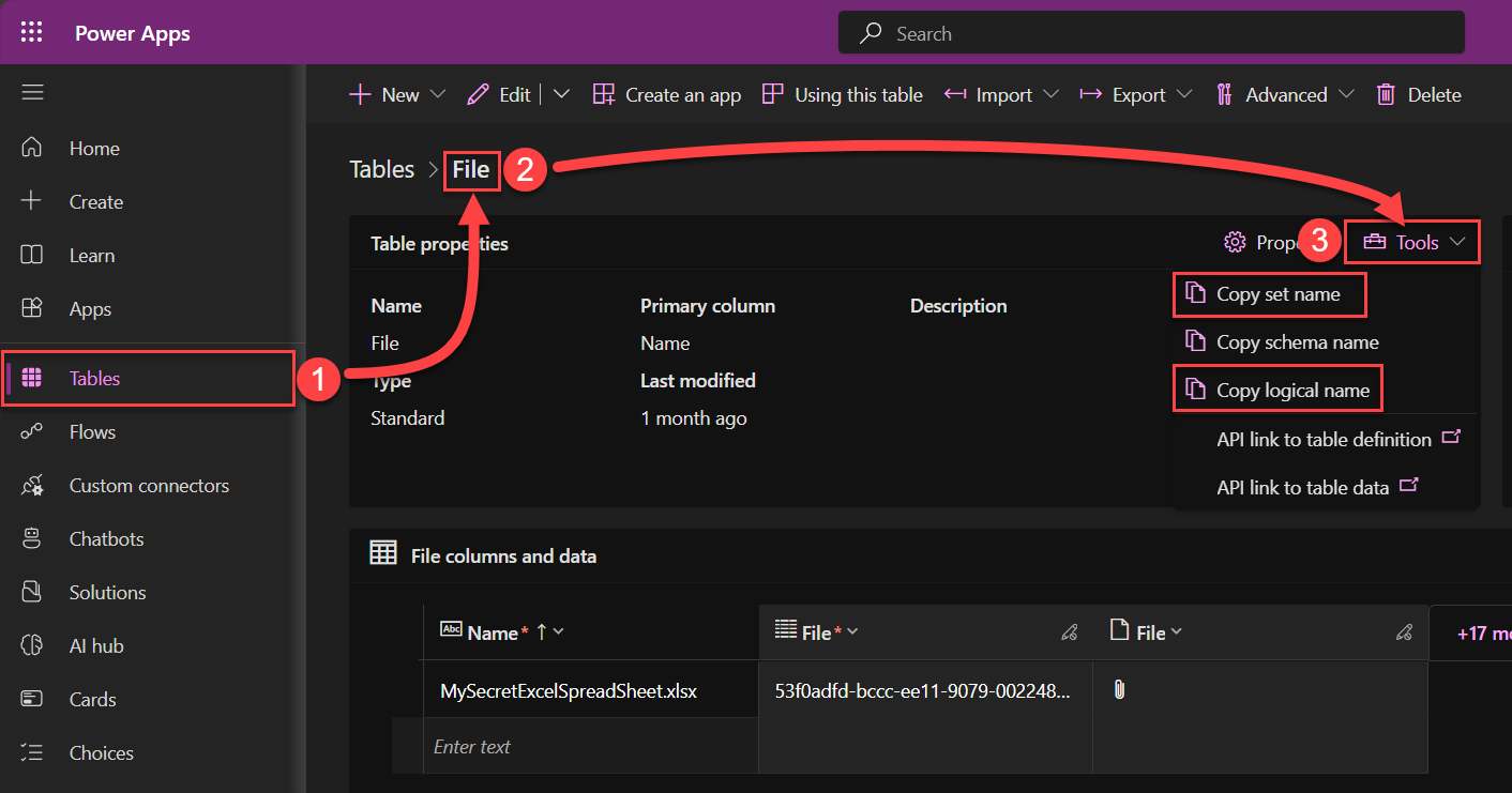 Power Automate: Get Dataverse file URL (show file content) - recursion.no